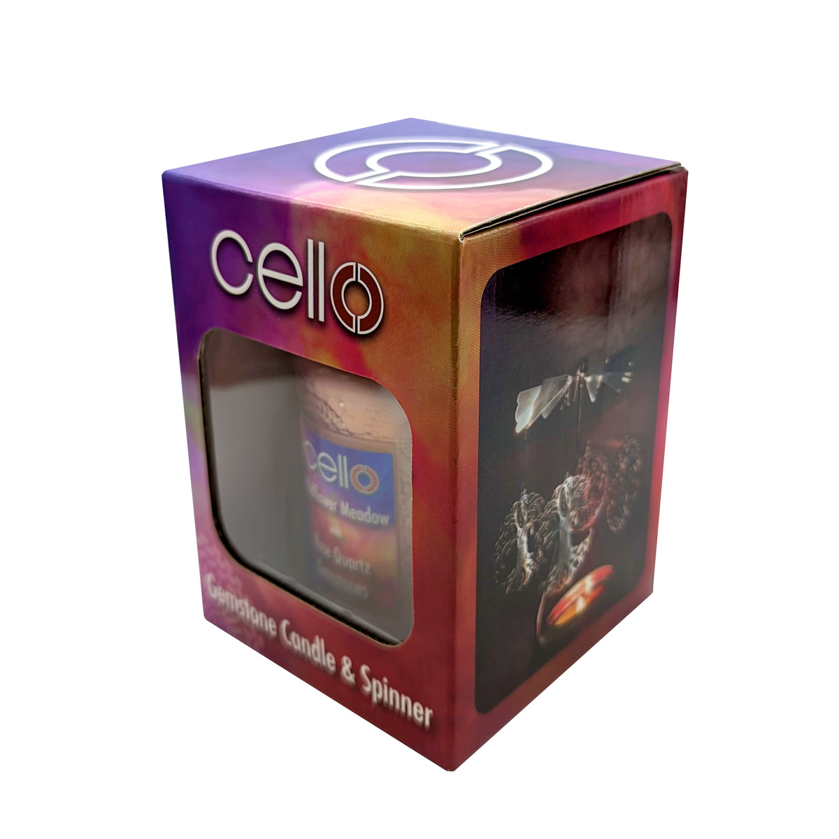 Cello Rose Quartz Gemstone Candle - Convection Spinner | Xystos Trade ...