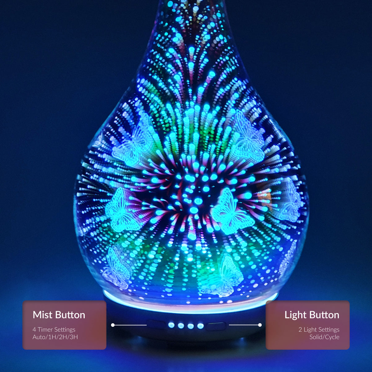 Cello | 3D | Ultrasonic Diffuser | Large | Butterfly | Xystos Trade ...