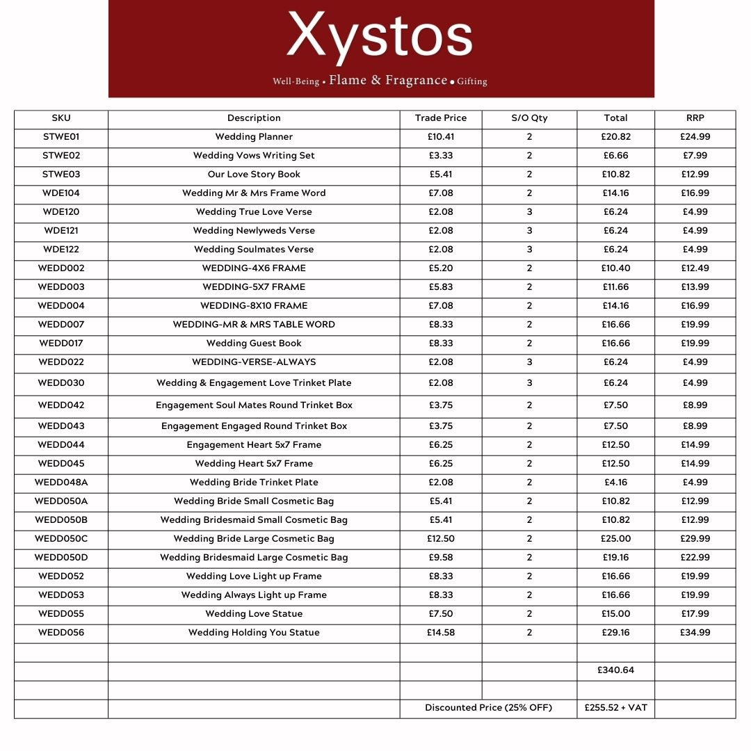 Splosh | Wedding | Wholesale Bundle | Xystos Trade – xystostrade