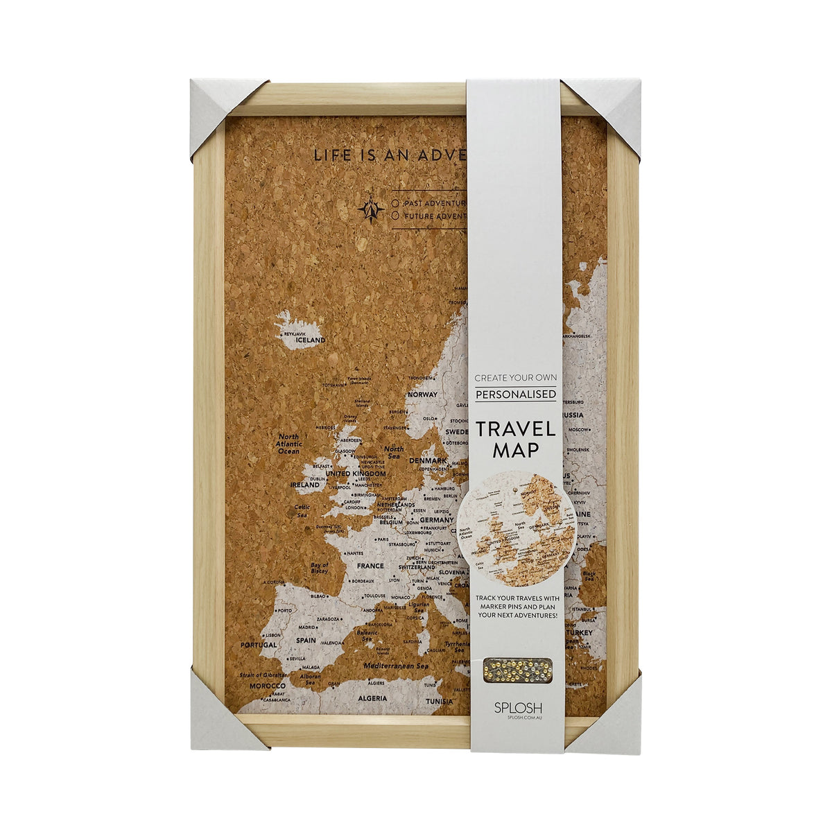 Splosh - Travel Map - Inverted Europe Small - White – xystostrade