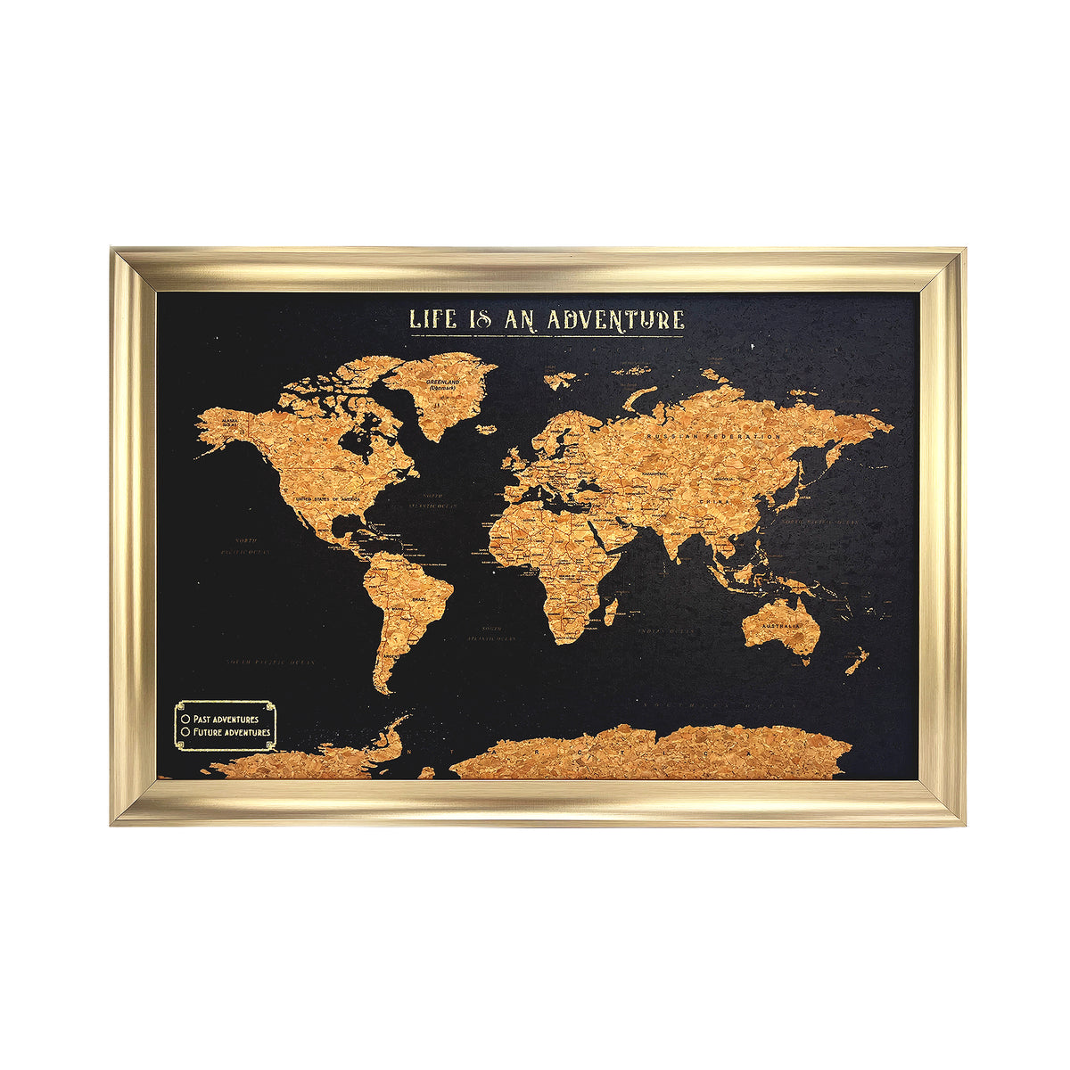 Splosh - Travel Map - UK XL Desk - Black with Gold Frame – xystostrade