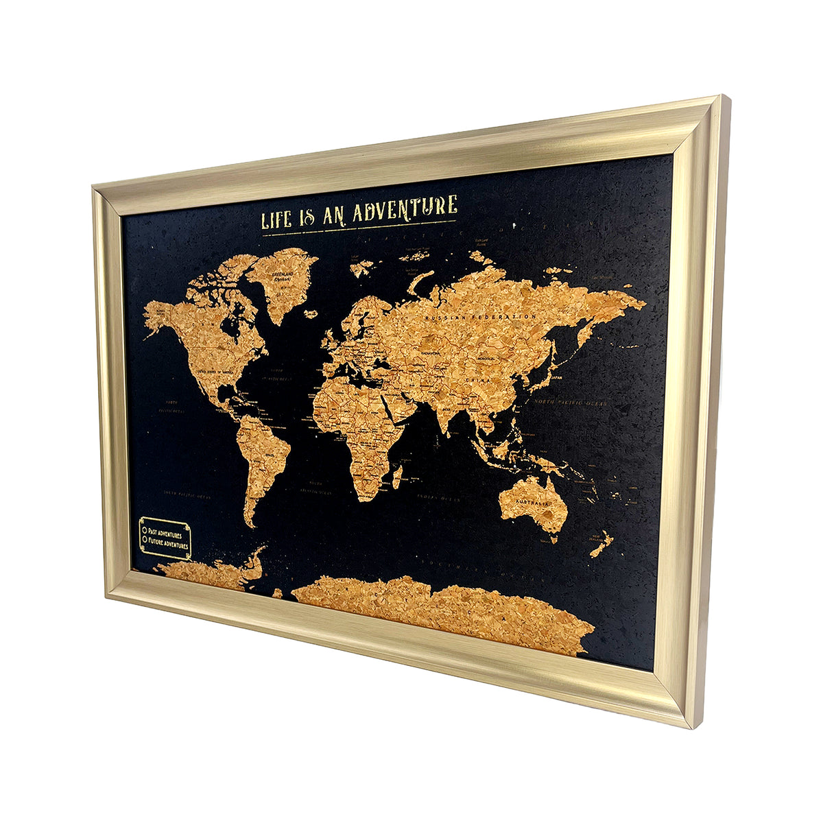 Splosh - Travel Map - UK XL Desk - Black with Gold Frame – xystostrade