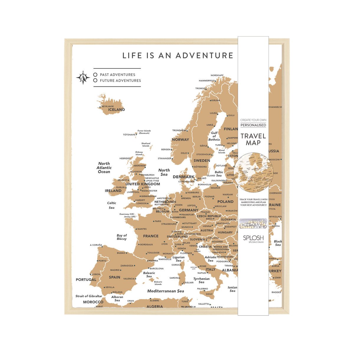 Splosh | Travel Board | Europe Desk Map White | Xystos Trade – xystostrade