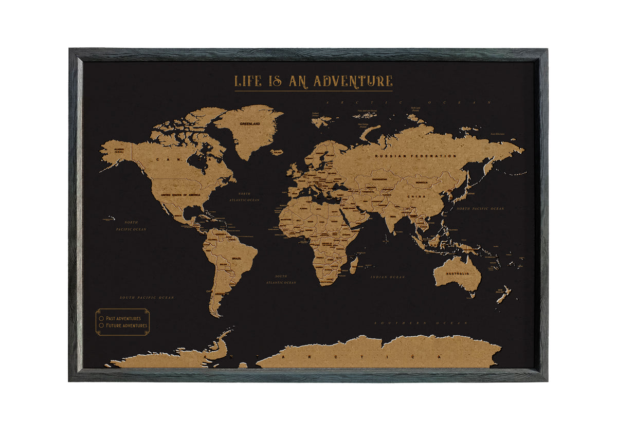 Splosh - Travel Map - XL Desk World - Black | XystosTrade – xystostrade